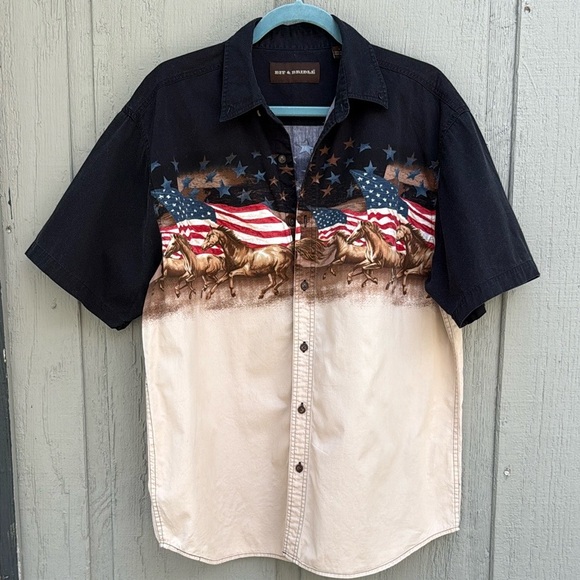 Bit & Bridle | Shirts | Vintage Bit Bridle Western Shirt With American ...